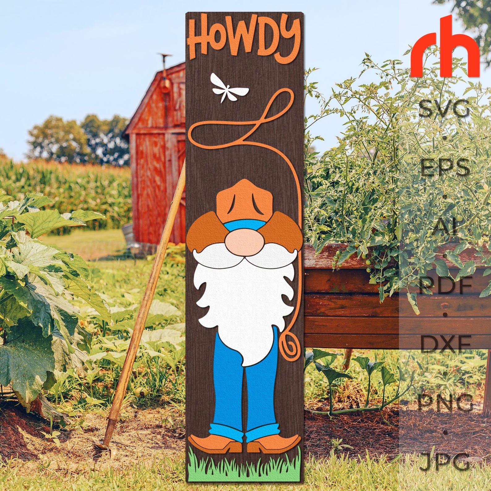 Howdy SVG, Layered Porch Sign Cut File, Cowboy Gnome Silhouette ...