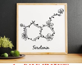 Floral Serotonin Molecule SVG Cut File - Etsy