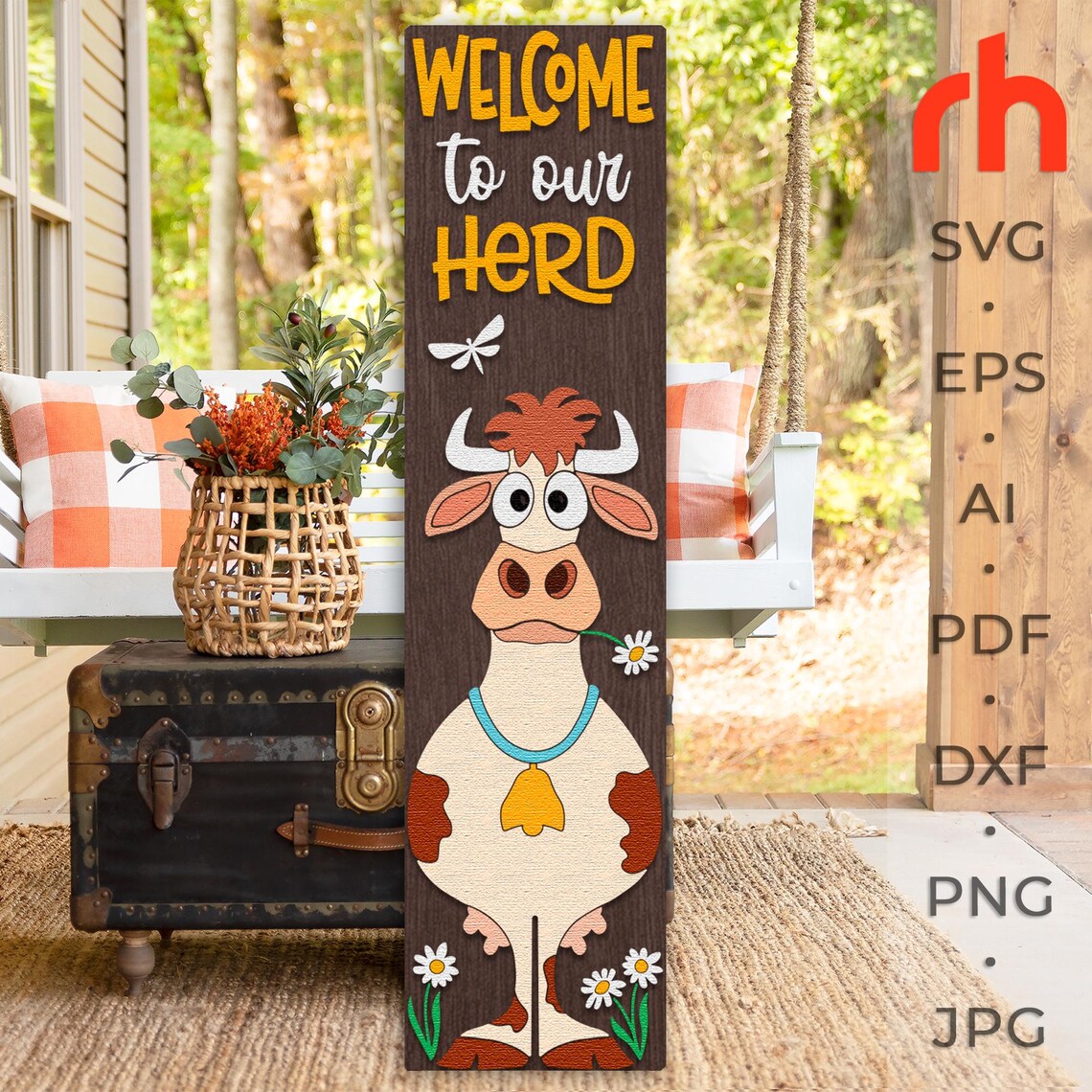 Welcome to Our Herd SVG, Layered Farm Porch Sign Cut File, Farmhouse ...