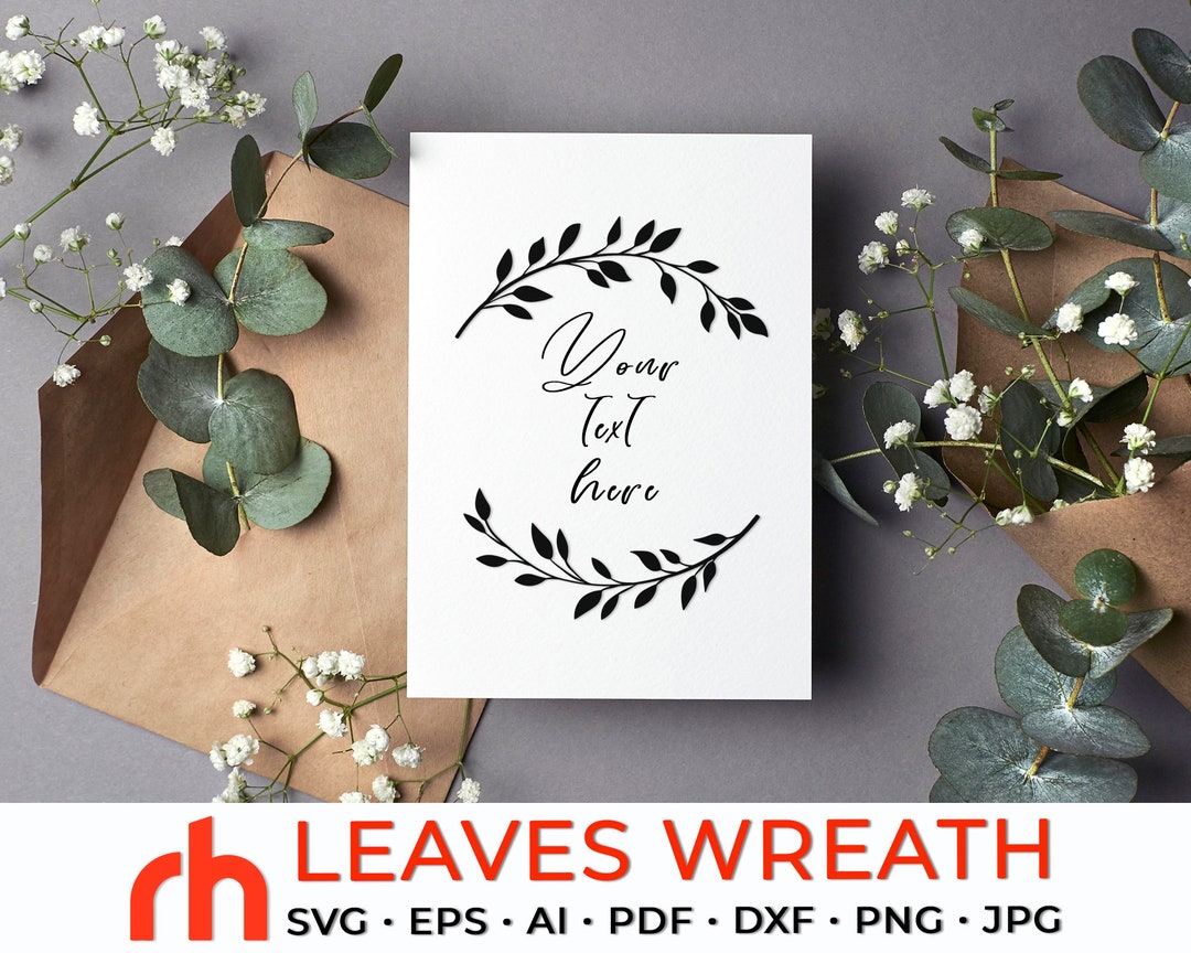 Leaves Half Wreath SVG Laurel Split Frame Cut File Leaf - Etsy