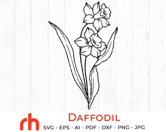 Daffodil Cut File | Etsy