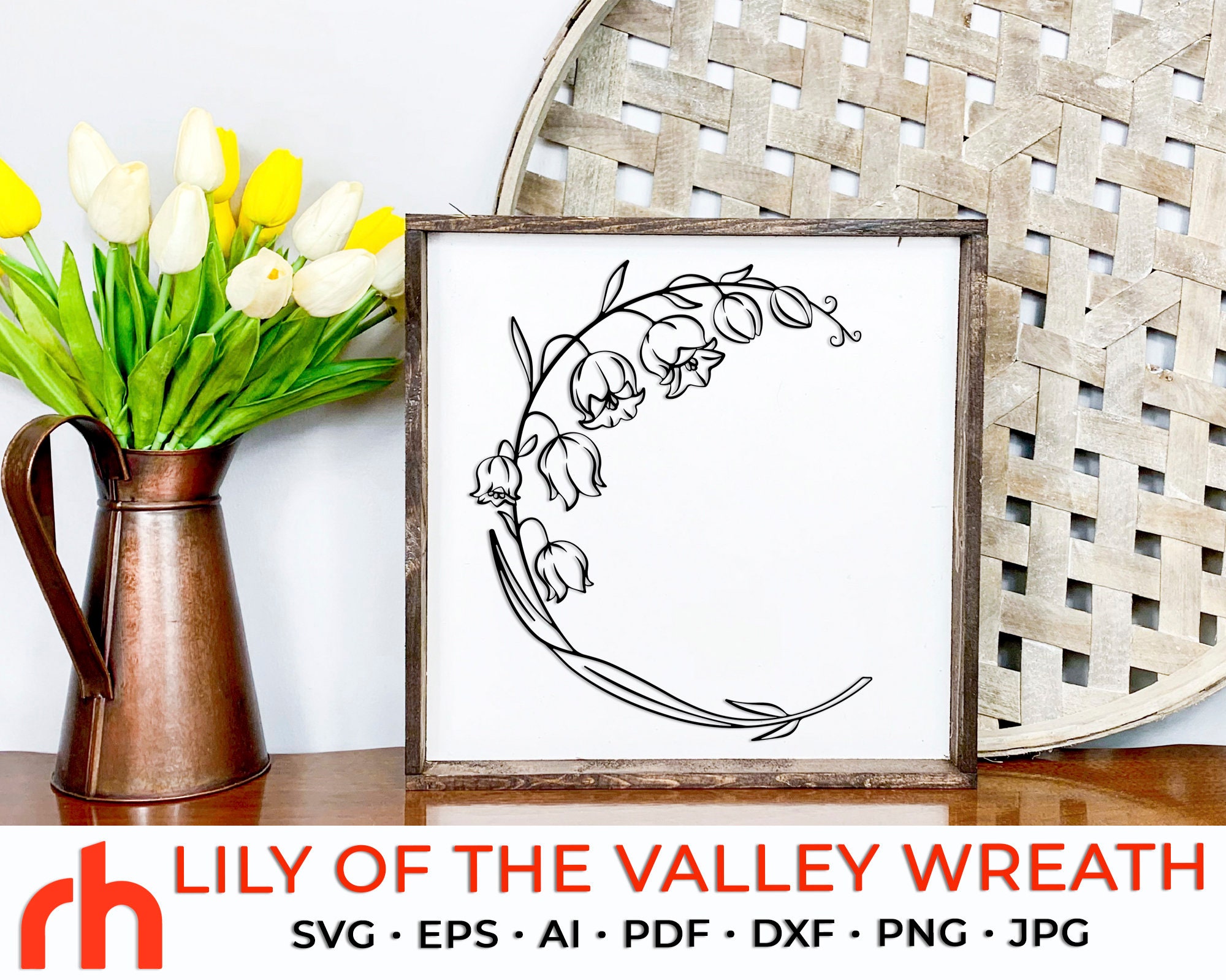 Lily of the Valley SVG Floral Wreath Cut File Taurus Flower - Etsy