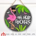 Hello Flockers SVG, Layered Door Sign Cut File, Summer Round Hanger DXF ...
