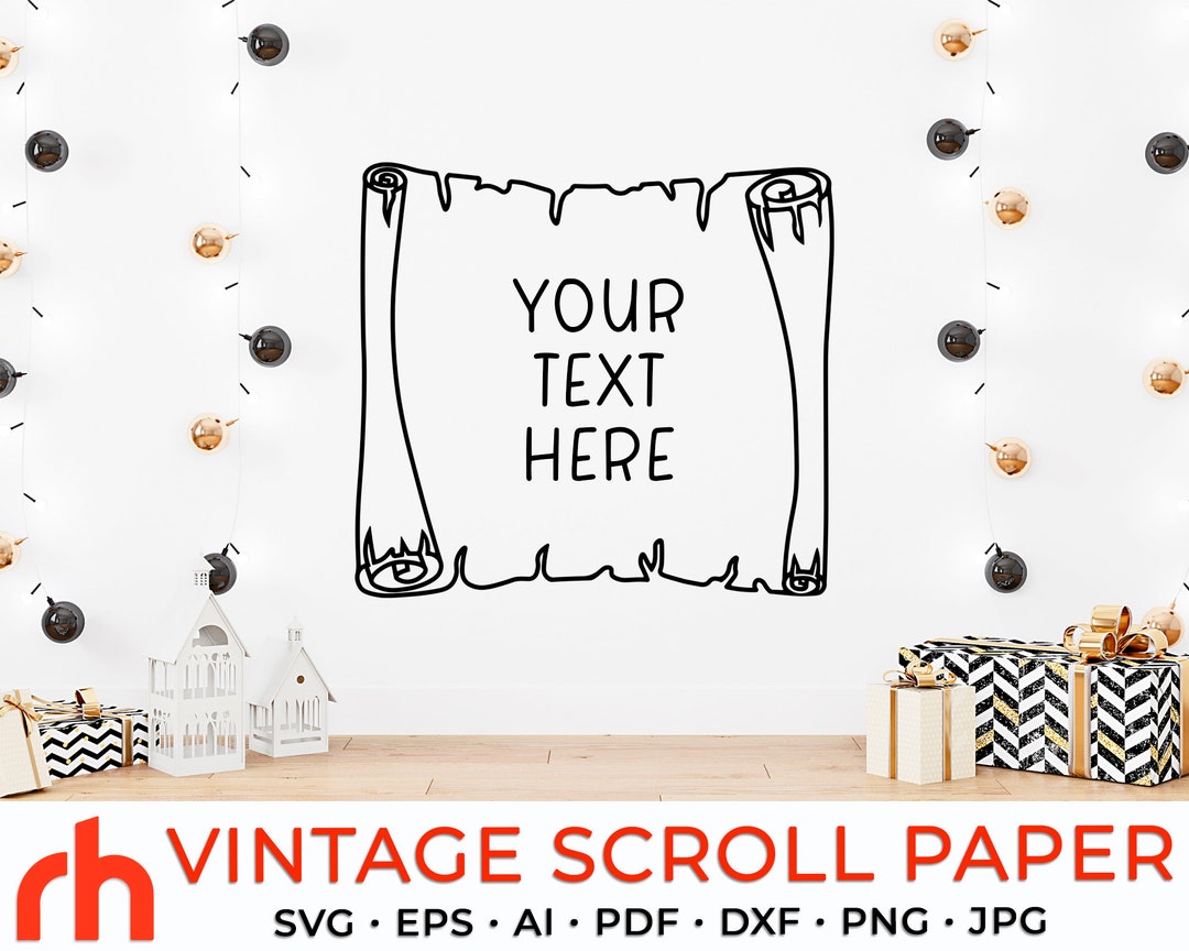 Vintage Scroll Paper SVG, Blank Treasure Map Cut File, Papyrus DXF ...