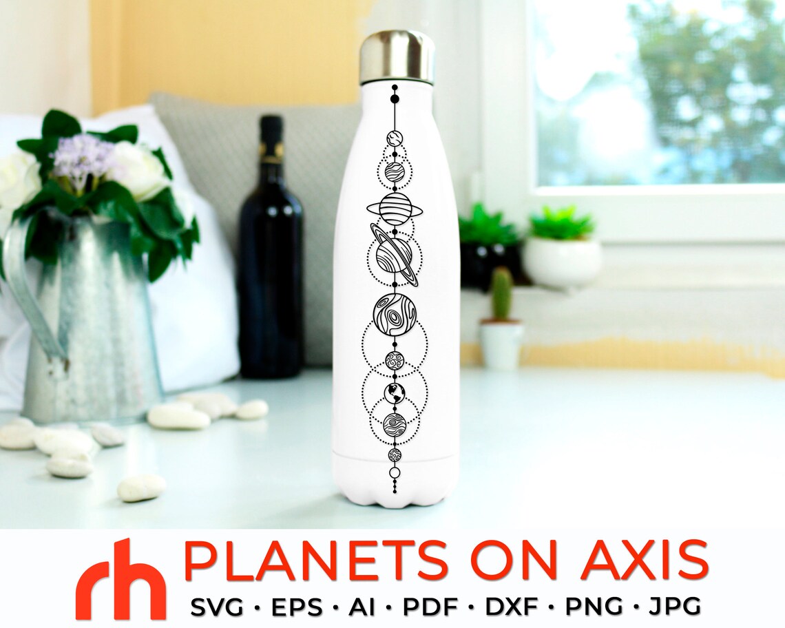 Planets on Line SVG, Solar System Cut File, Space Design DXF, Parade of ...