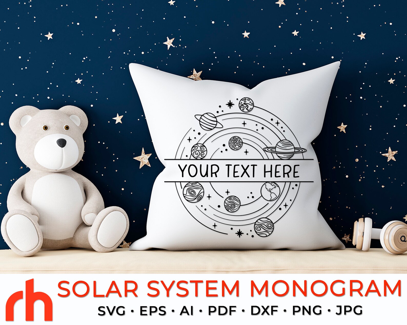 Space Theme SVG Bundle Solar System Cut File Planets on Axis - Etsy