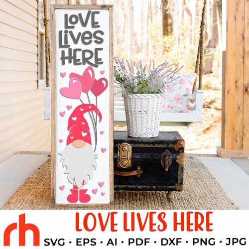 Be Mine SVG Valentines Porch Sign Cut File Gnome With - Etsy