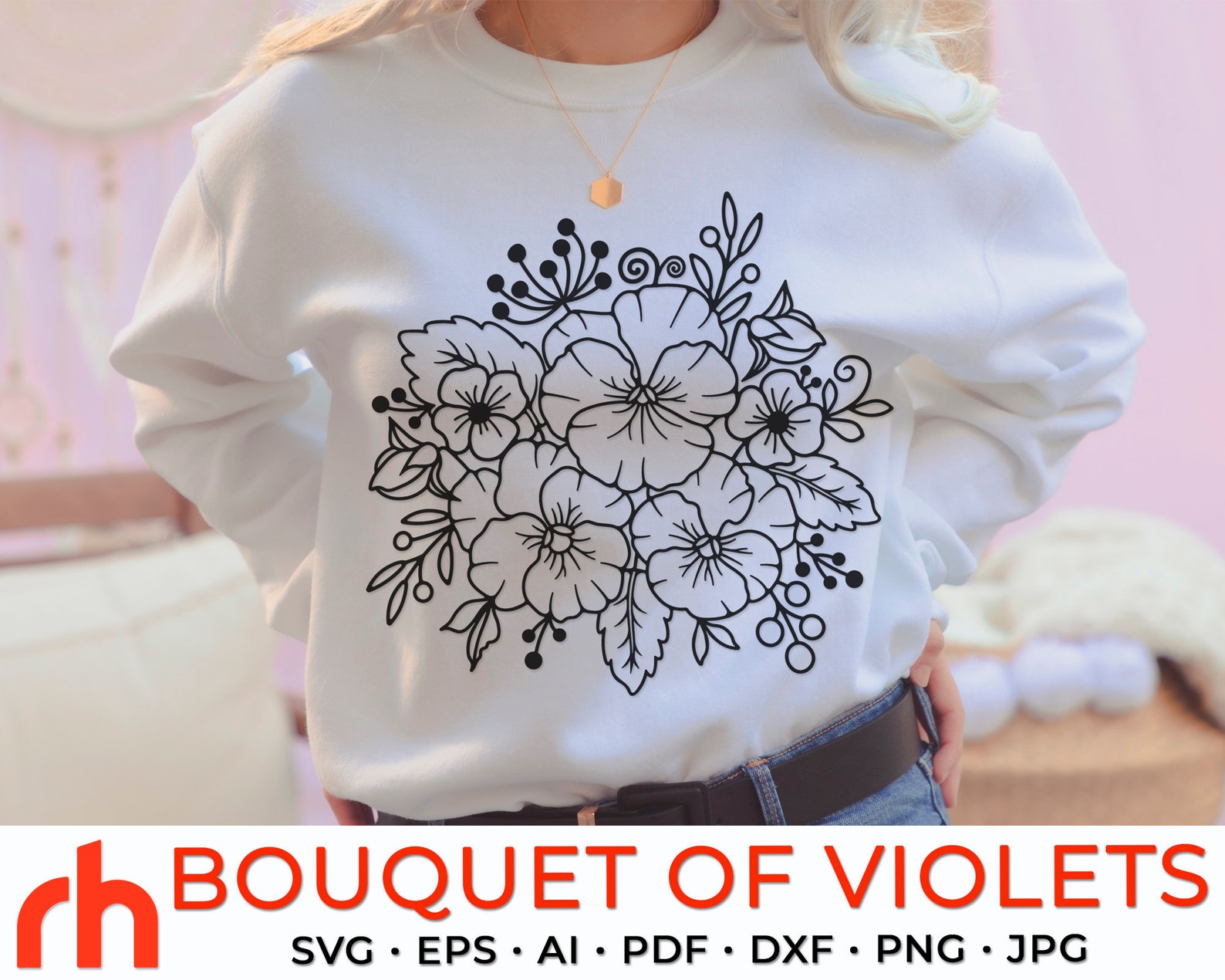 Bouquet of Violets SVG Flower Bunch Cut File - Etsy