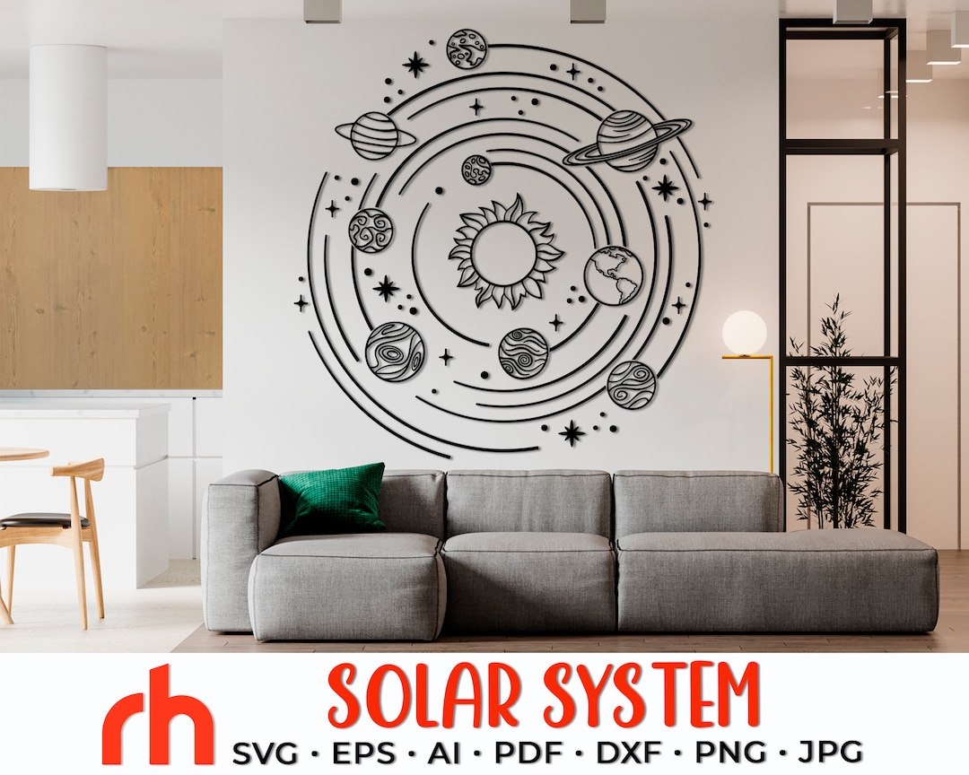 Solar System SVG, Orbit Planets Silhouette, Space Decor Cut File - Etsy