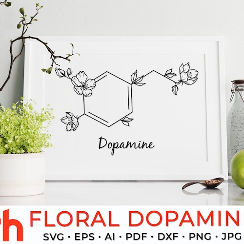 Floral Serotonin SVG Flower Molecule Cut File - Etsy