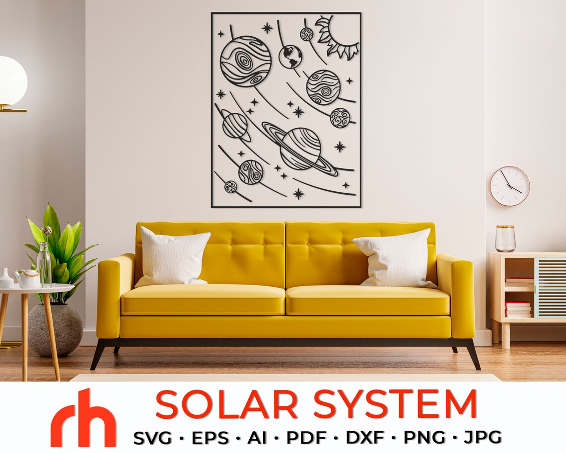 Space Theme SVG Bundle Solar System Cut File Planets on Axis - Etsy