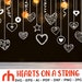 Hearts on a String SVG, Hanging Ornament Cut File, Valentine's Day DXF ...