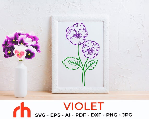 Violet SVG February Flower Cut File - Etsy UK