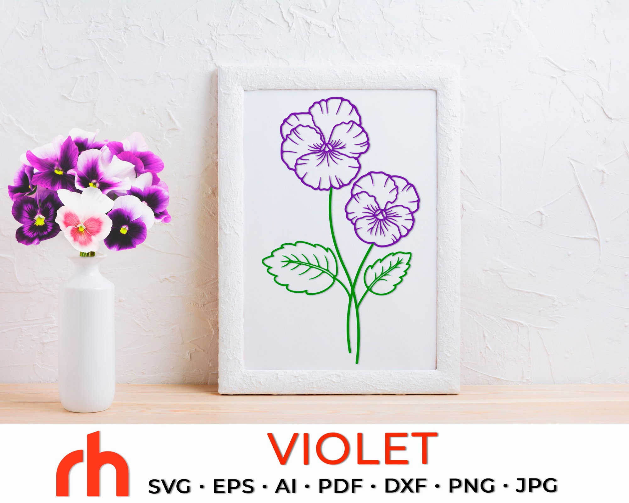 Violet SVG February Flower Cut File - Etsy UK