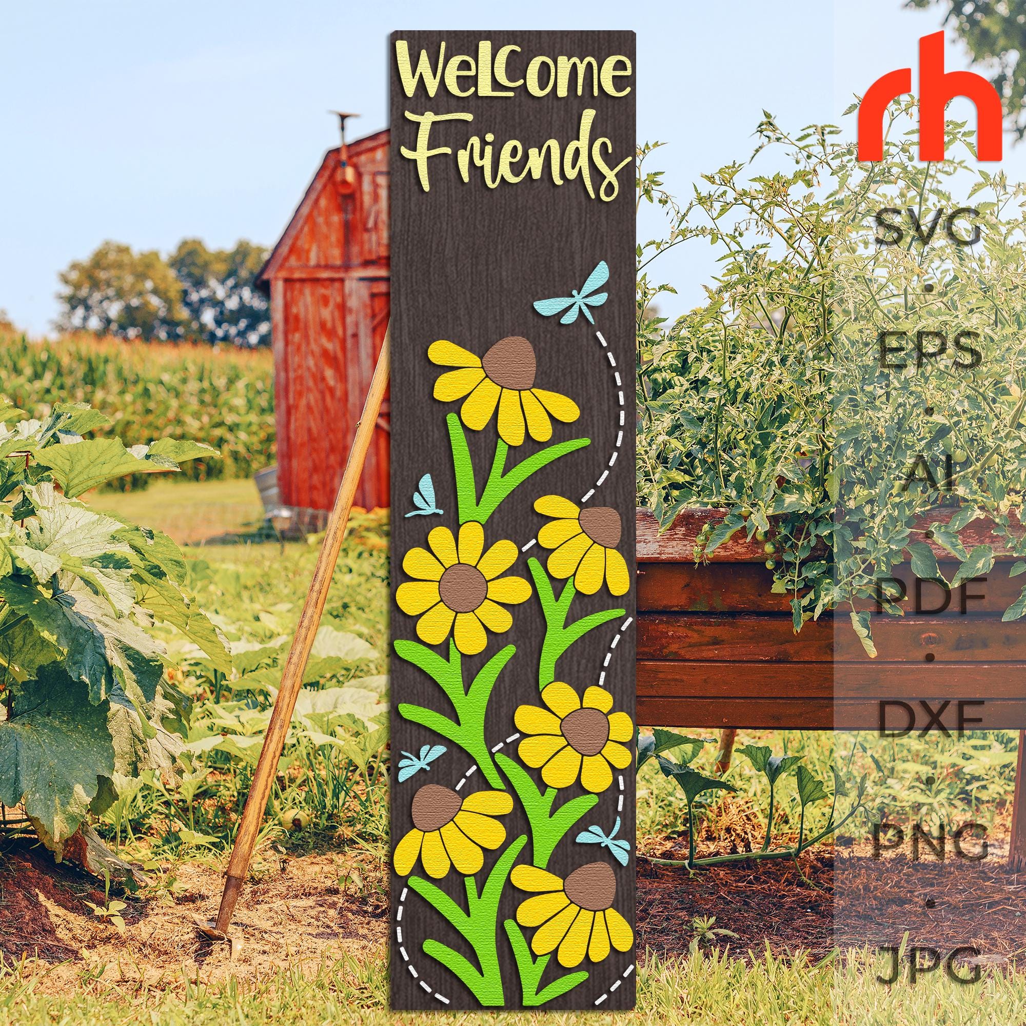 Welcome Friends SVG, Layered Porch Sign Cut File, Silhouette of ...