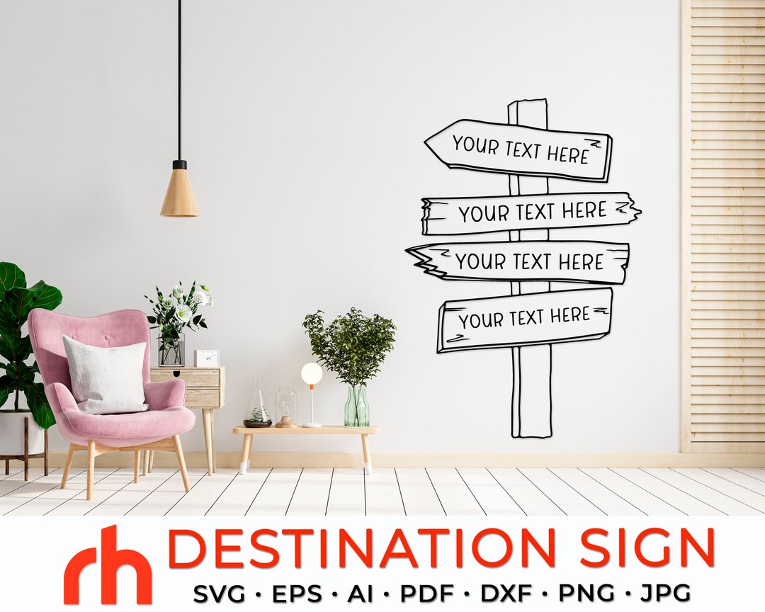 Wooden Sign SVG, Direction Board Cut File, Old Signboard DXF, Street ...