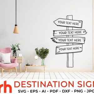 Wooden Sign SVG, Direction Board Cut File, Old Signboard DXF, Street ...