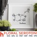 Floral Serotonin SVG, Flower Molecule Cut File, Molecular Structure DXF ...