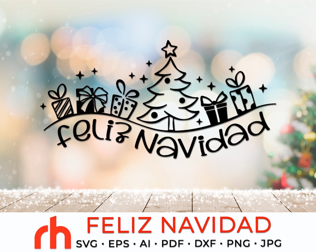 Feliz Navidad SVG Spanish Christmas Cut File Christmas Card - Etsy