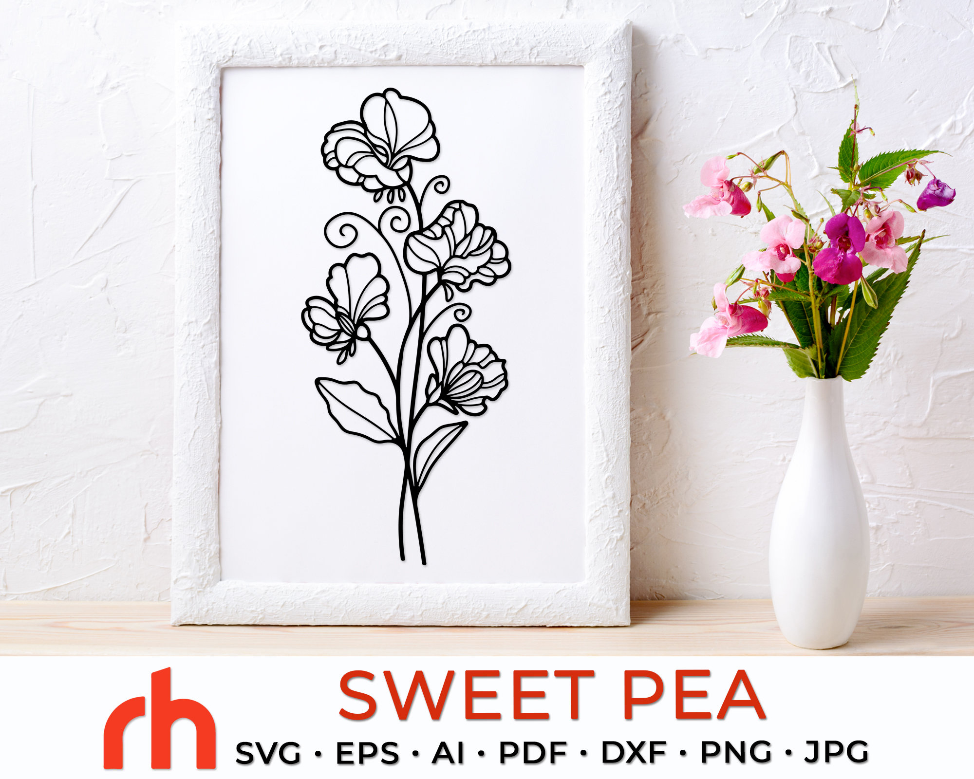 Sweet Pea Svg Aries Flower Cut File Etsy Hong Kong