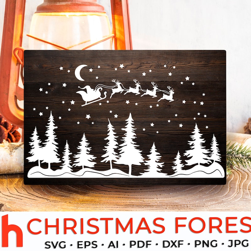 Winter Night Scene - Etsy