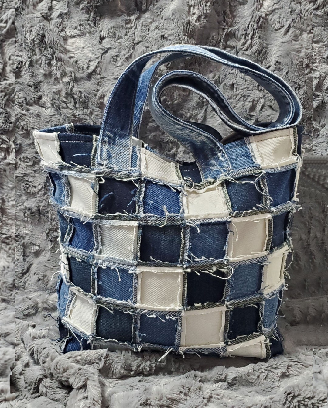 Patchwork Upcycled Denim Tote Bag - Etsy
