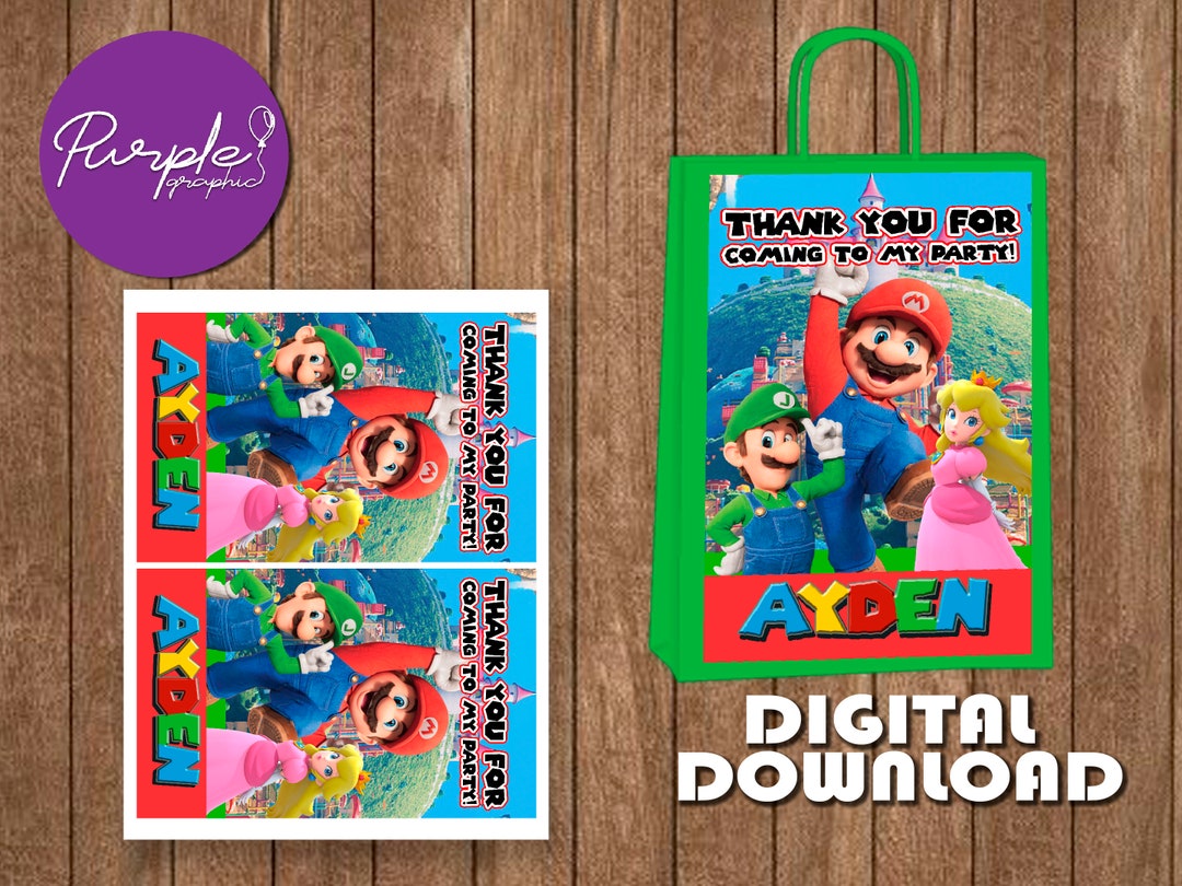 Labels for Mario Bros - Favor Bag - Gift Bag - Goodie Bag - Label ...