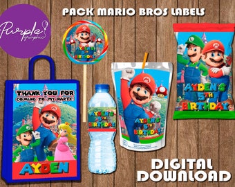 Labels for Mario Bros Party Candy Bar Label 1.45oz Chocolate Label ...