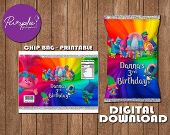 Label for TROLLS Party Lollipop Label DIGITAL DOWNLOAD Trolls Printable ...