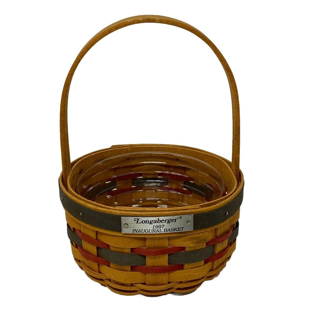1997 Longaberger Inaugural Basket With Plastic Protector Made in USA - Etsy