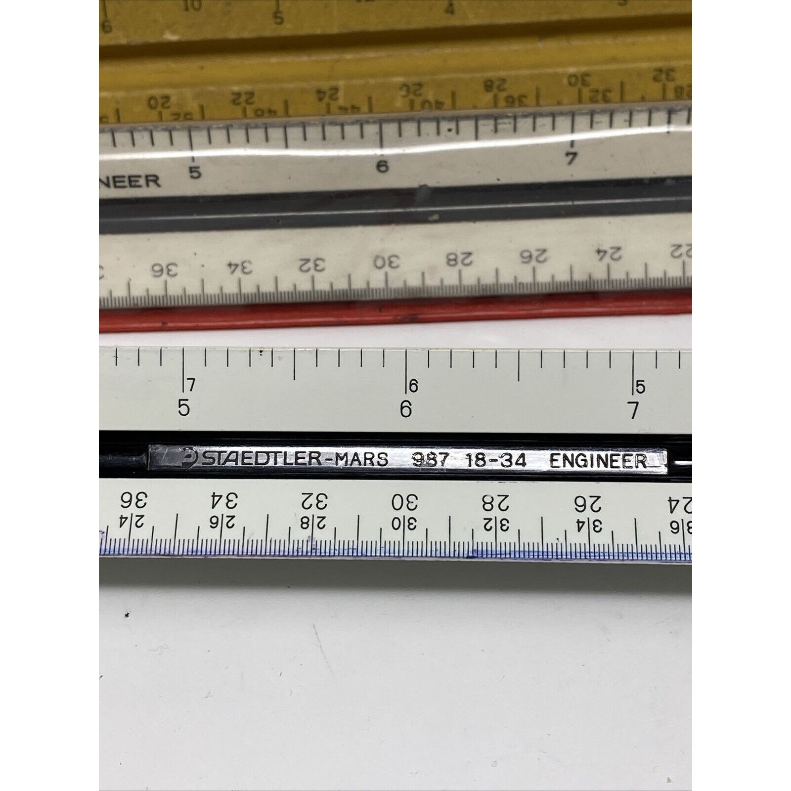 Lot 9 Vintage Architect Engineer Scale Triangular Rulers Staedtler ...