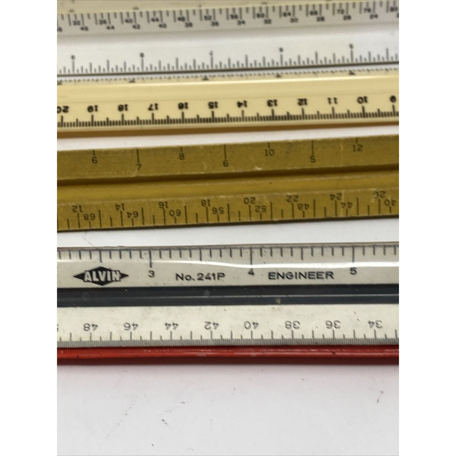 Lot 9 Vintage Architect Engineer Scale Triangular Rulers Staedtler ...