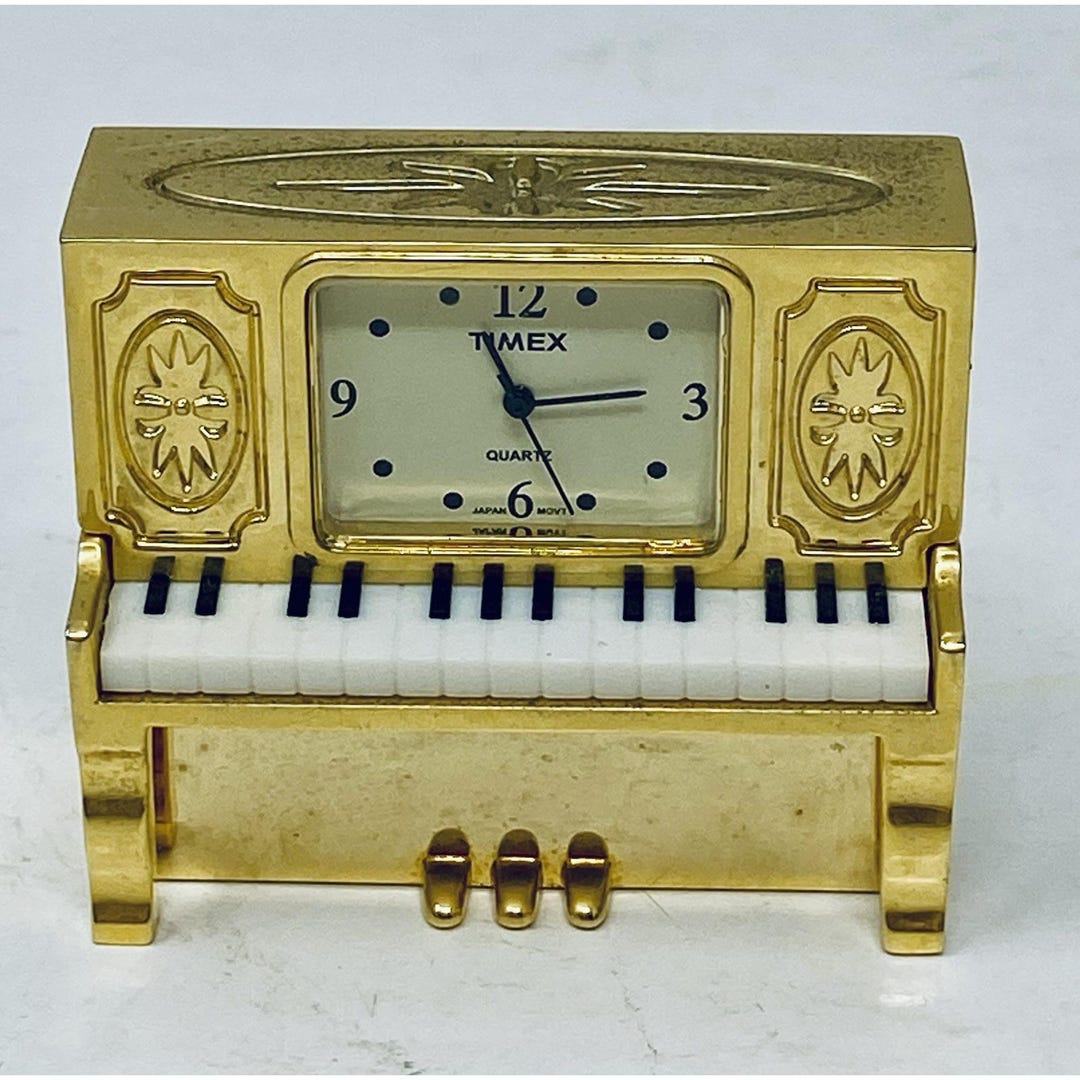 Vintage Timex Miniature Piano Brass Clock 2” - Etsy