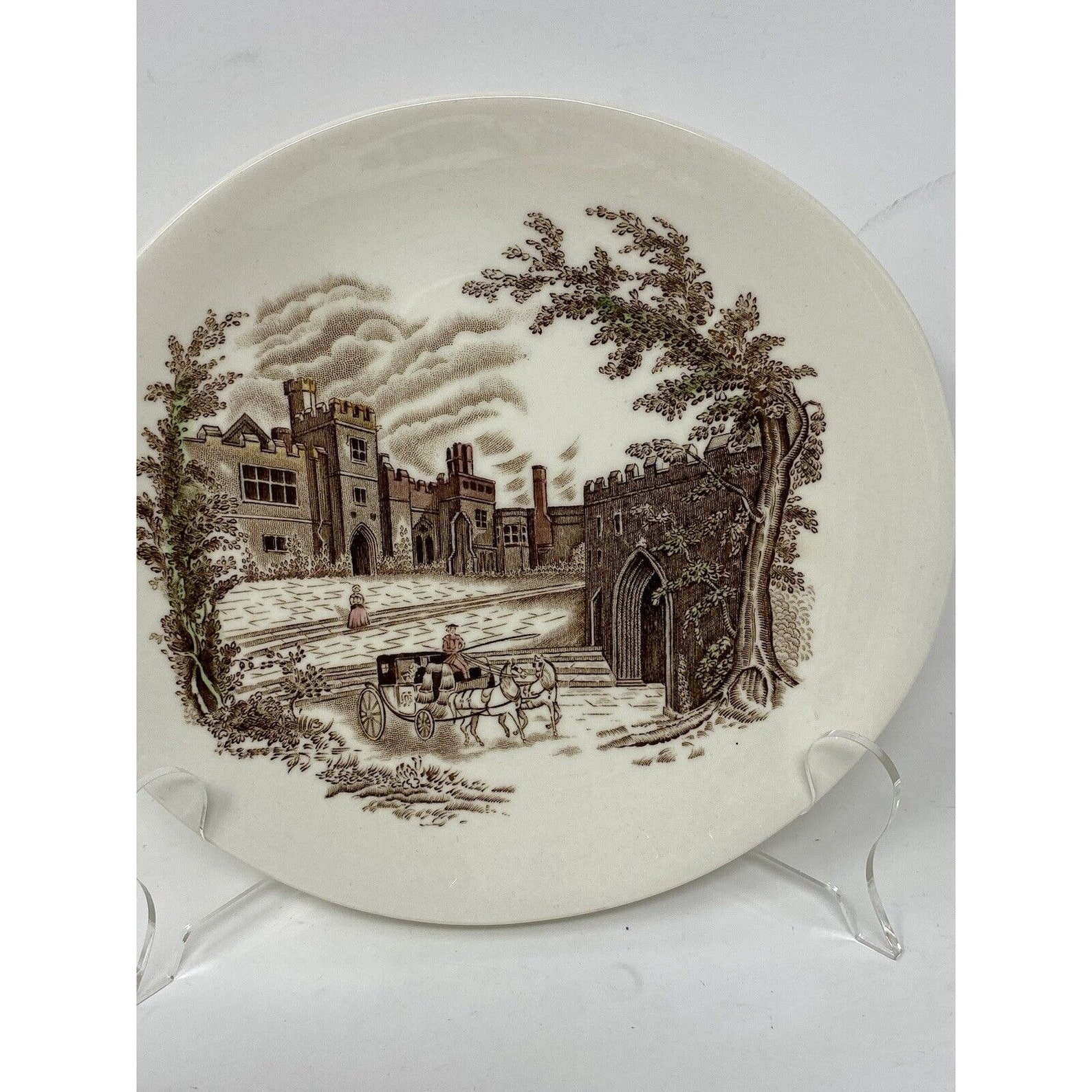 6 Vintage Johnson Bros Old Britain Castles Haddon Hall Dessert Plates ...