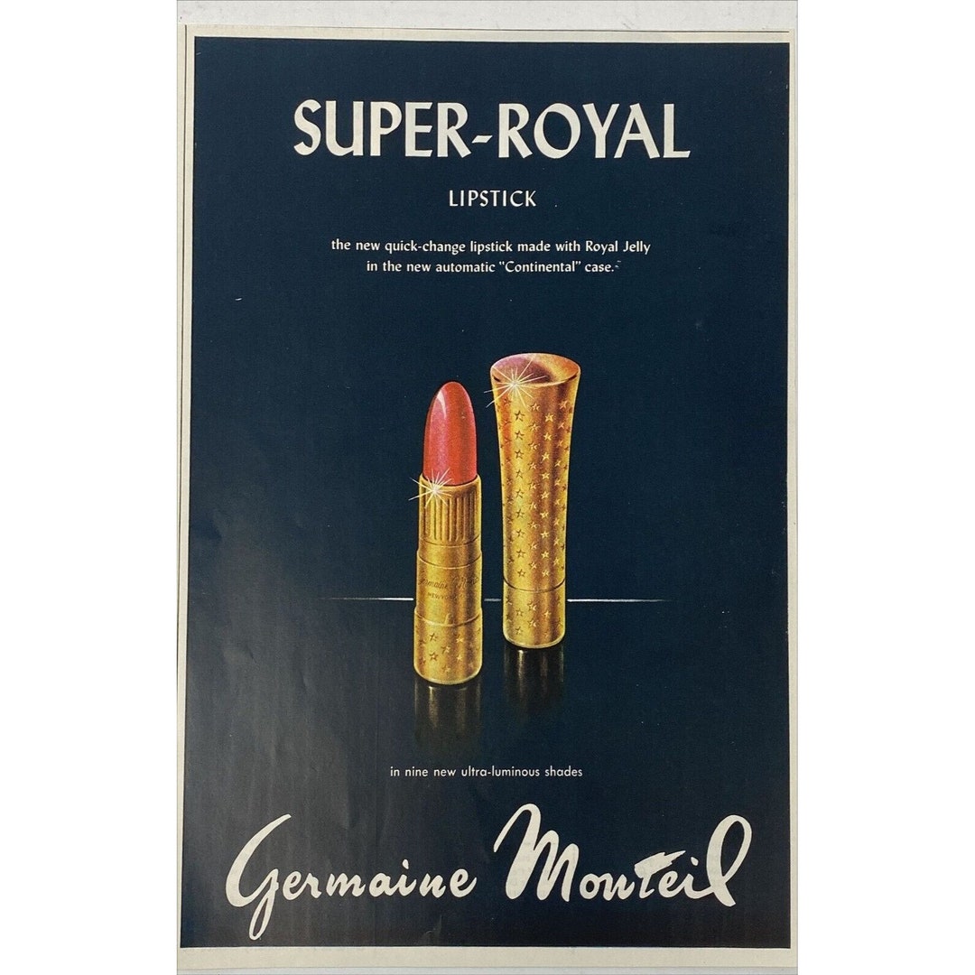1958 Germaine Monteil Super Royal Lipstick Vintage Color Print Ad ...