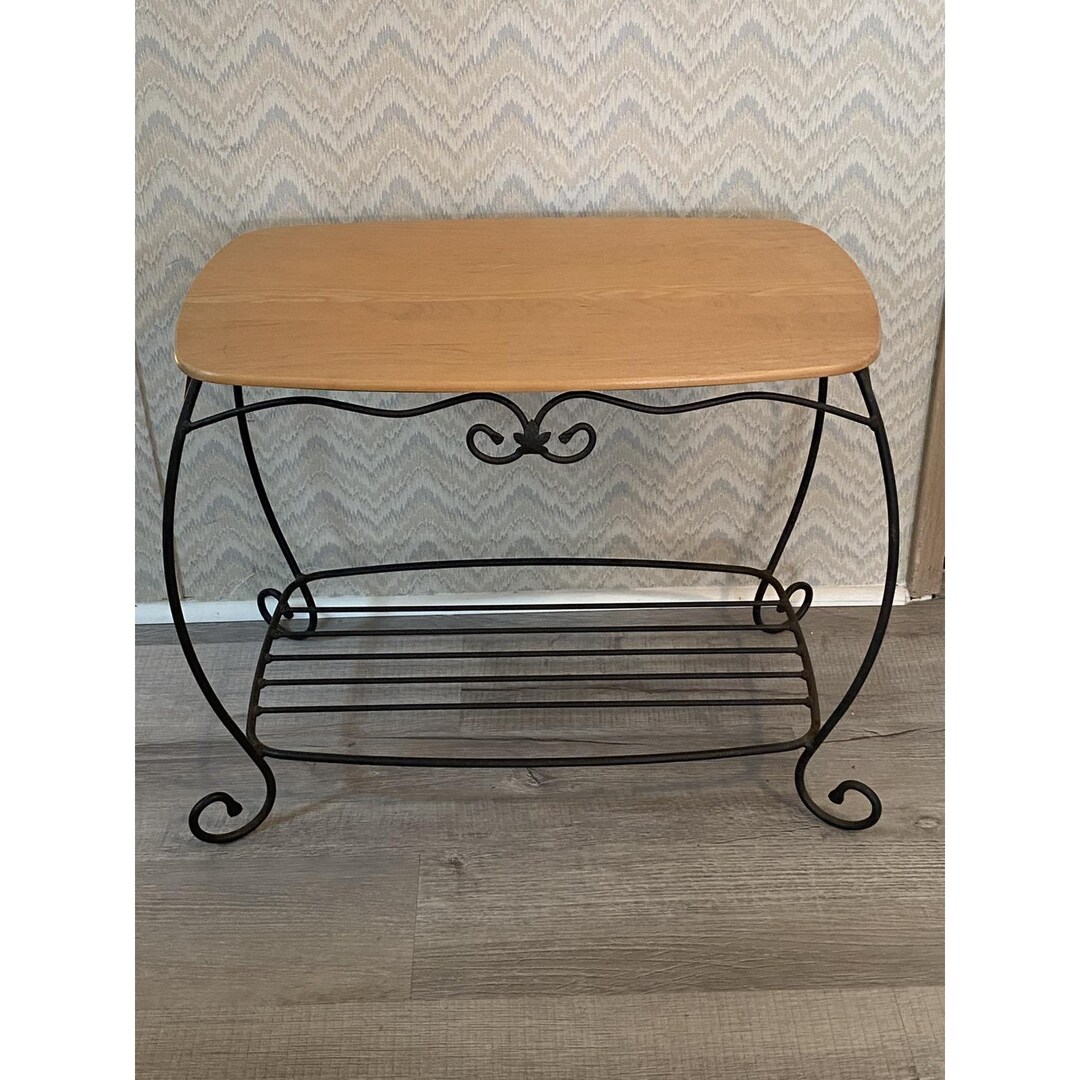Longaberger Wrought Iron Hope Chest Side Table With Woodcraft Wooden ...