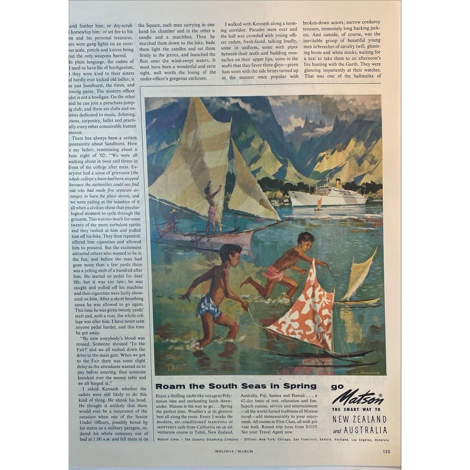 1958 Matson Cruise Lines Tahiti and Milwaukee Road Train West Vacation ...