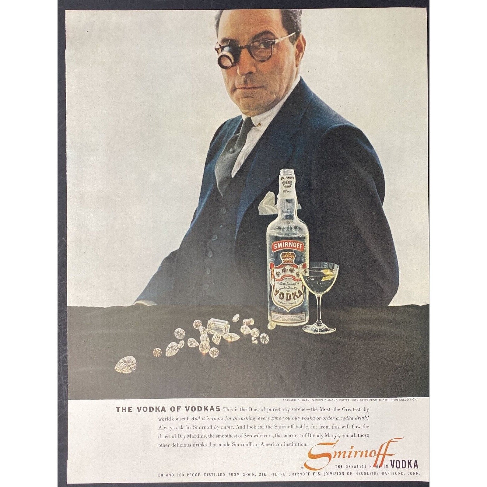1958 Smirnoff Vodka Diamonds Vintage Color Print Ad & Triumph TR 3 ...