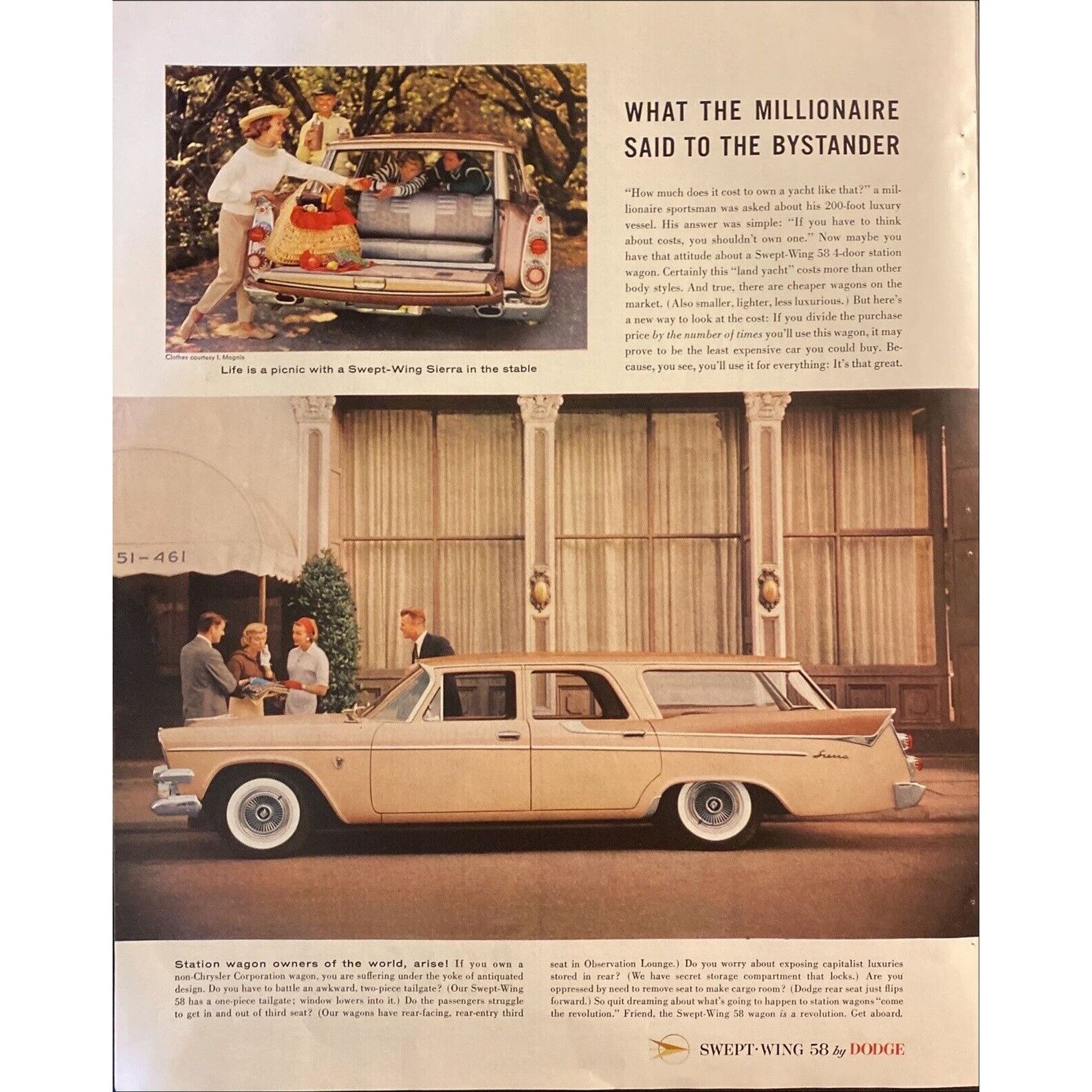 1958 Dodge Swept Wing Sierra Station Wagon Vintage Color Print Ad - Etsy