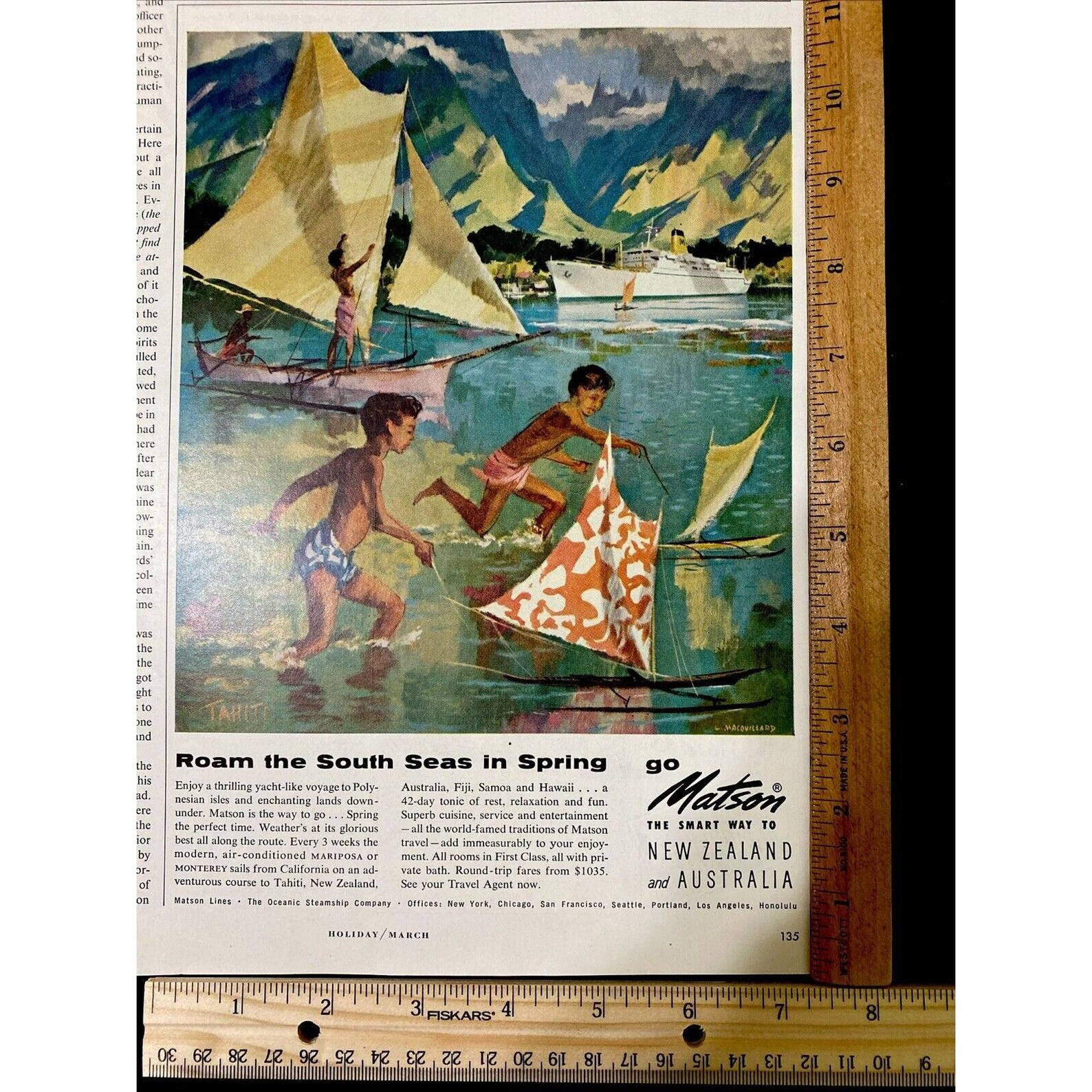1958 Matson Cruise Lines Tahiti and Milwaukee Road Train West Vacation ...