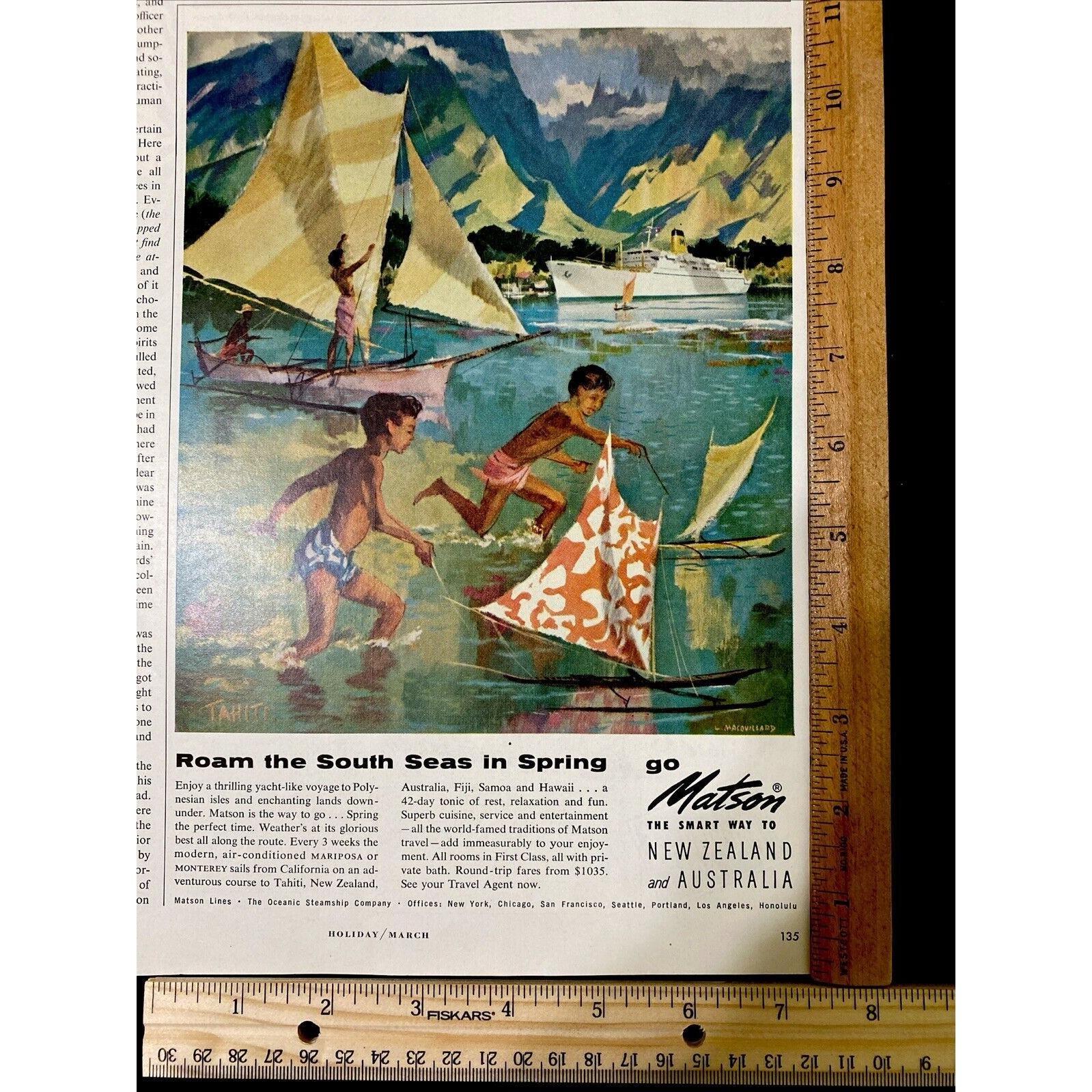 1958 Matson Cruise Lines Tahiti and Milwaukee Road Train West Vacation ...