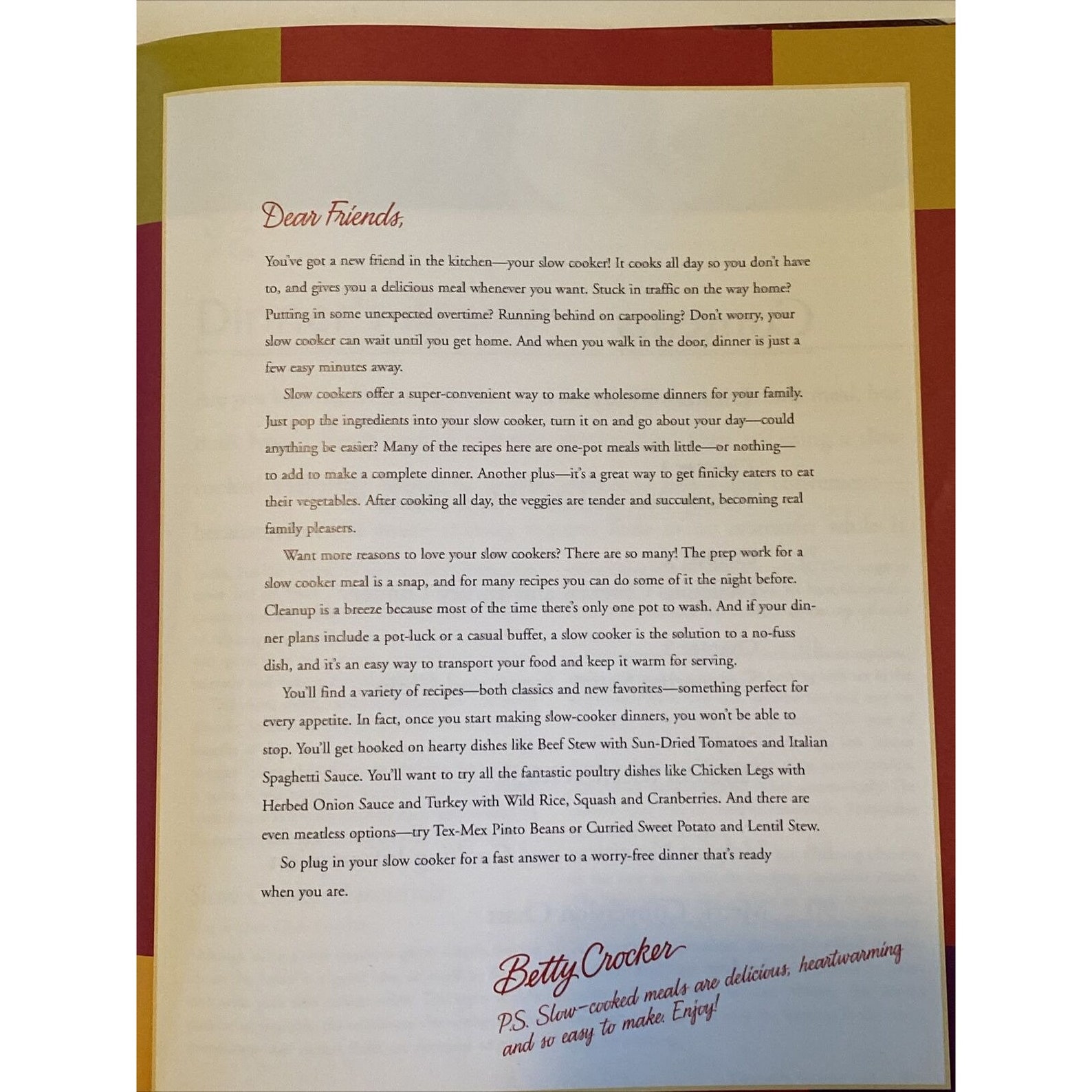 Betty Crocker's Easy Slow Cooker Dinner HB 2001 General Mills Inc. - Etsy
