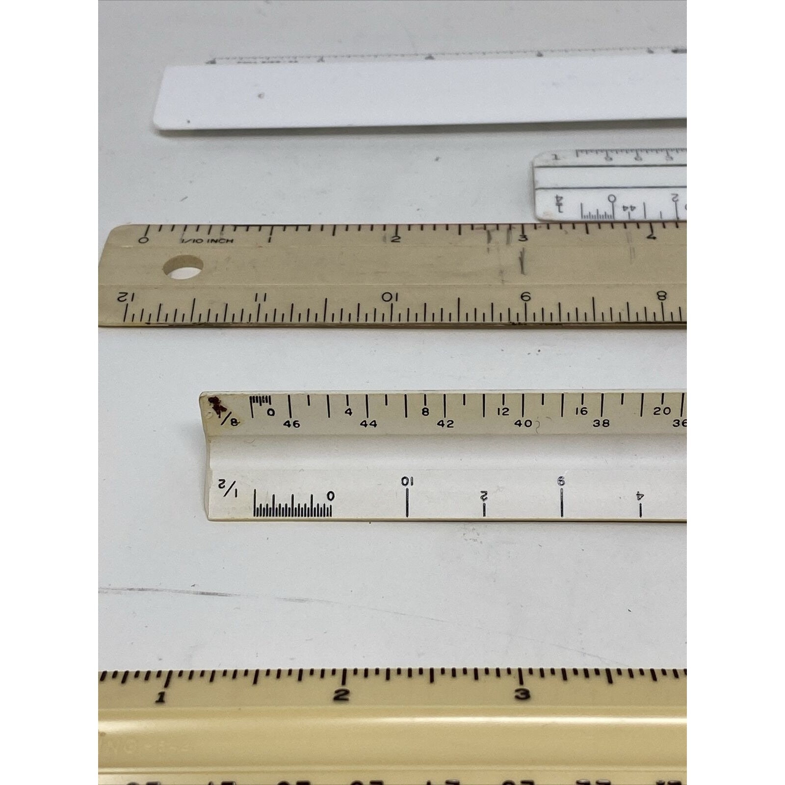 Lot 9 Vintage Architect Engineer Scale Triangular Rulers Staedtler ...