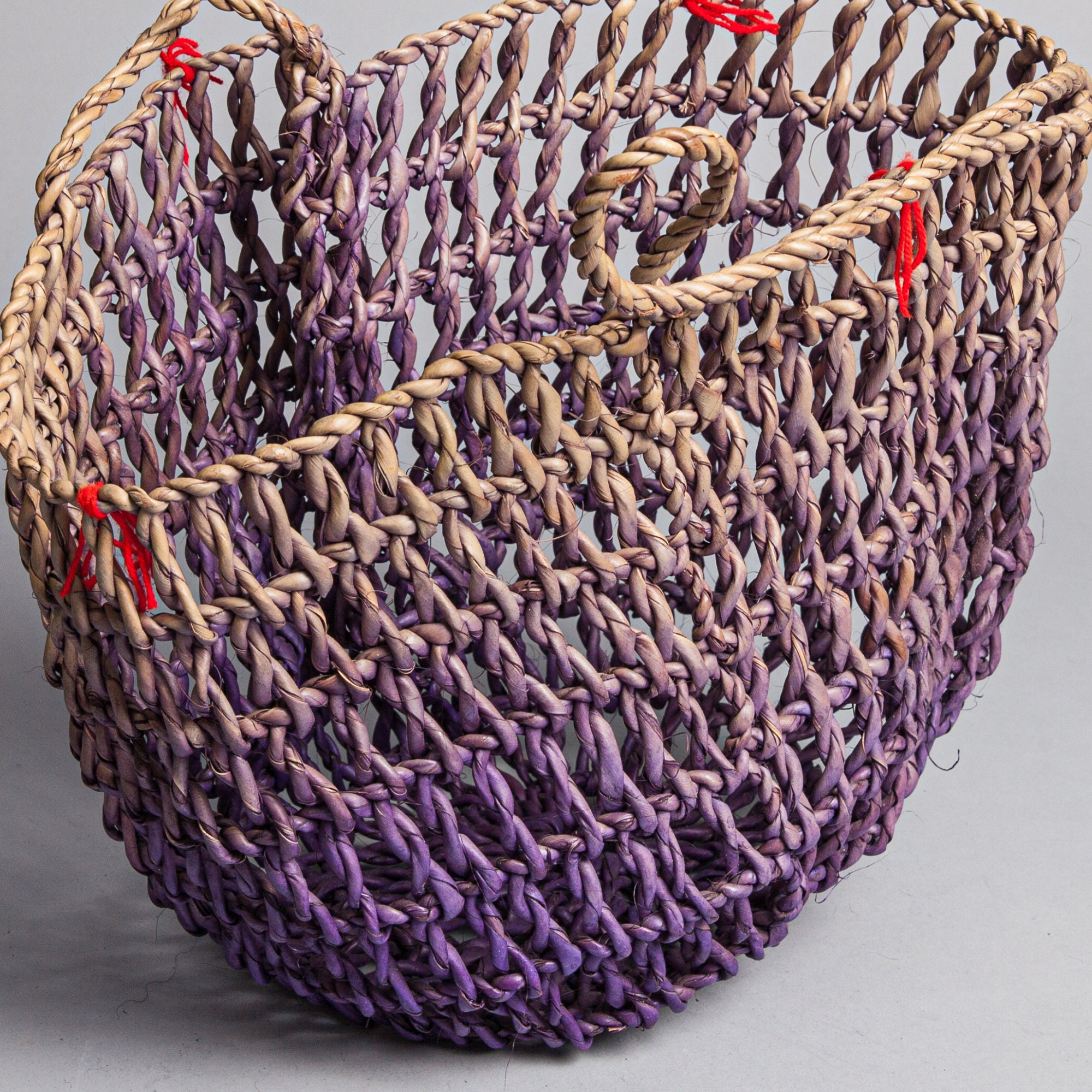 African Raffia Storage Basket - Etsy