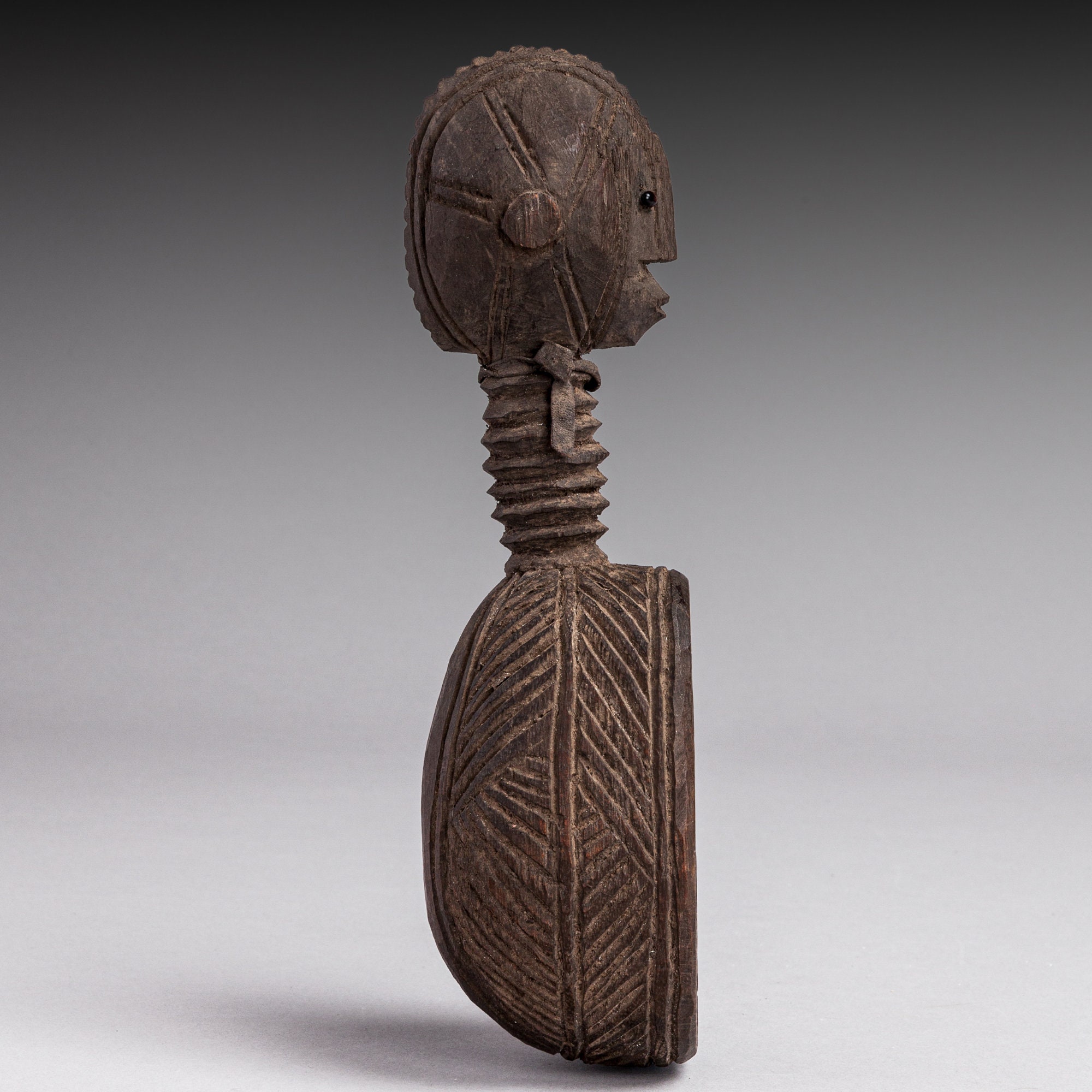 African Tribal Ceremonial Wooden Ladle / Vintage Anthropomorphic Spoon ...