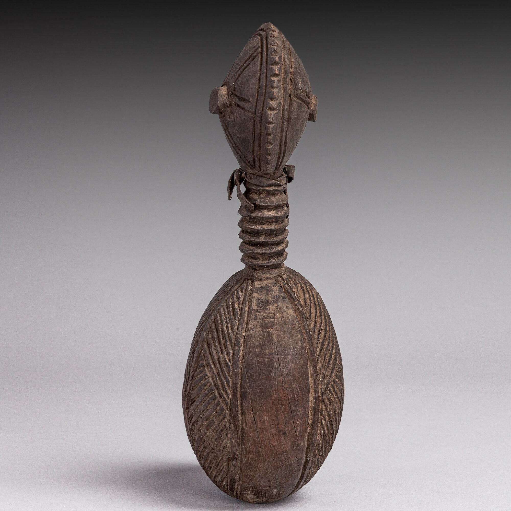 African Tribal Ceremonial Wooden Ladle / Vintage Anthropomorphic Spoon ...