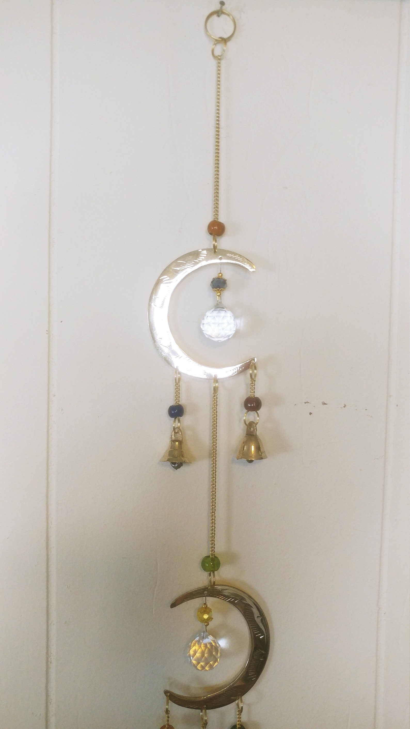 3 Brass Moon/7 Bell Windchime Suncatcher Moon Décor | Etsy