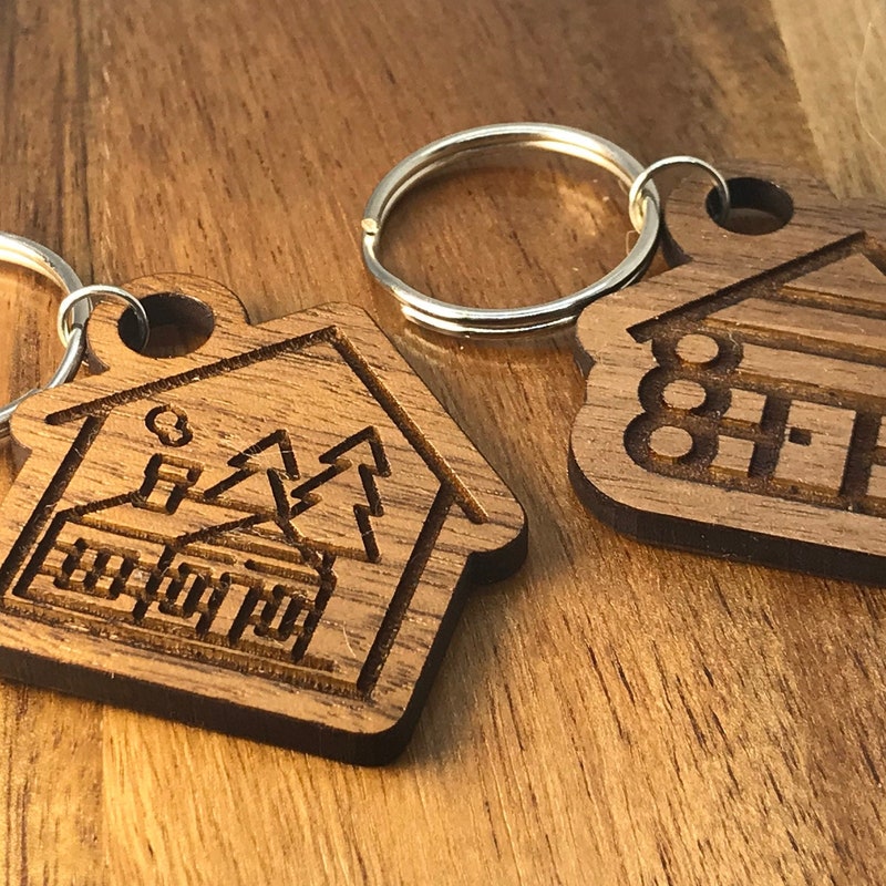 Pine Tree Wood Keychain - Etsy