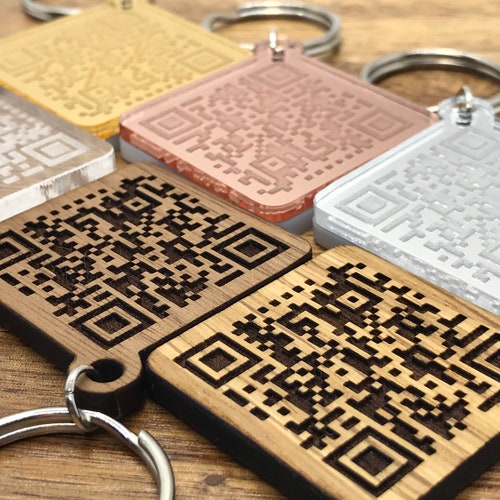 Custom Engraved QR Code Keychain Gift for Boyfriend - Etsy