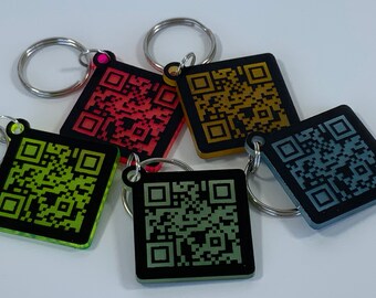 Custom Engraved QR Code Keychain Gift for Boyfriend | Etsy